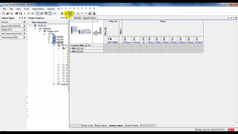 Signal Matrix tool [PCM600] – Protection Relay