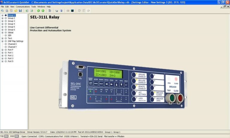 Relay Settings Calculations – Protection Relay
